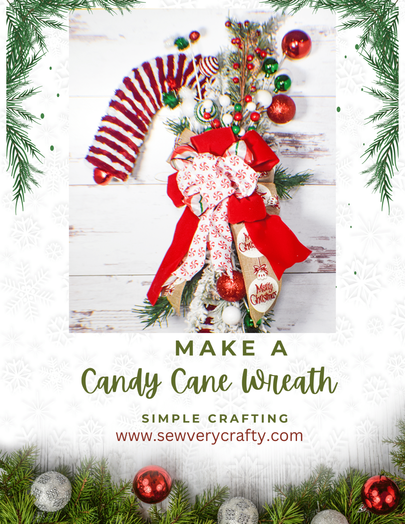 How to Make a Beautiful Candy Cane Wreath - Sew Very Crafty
