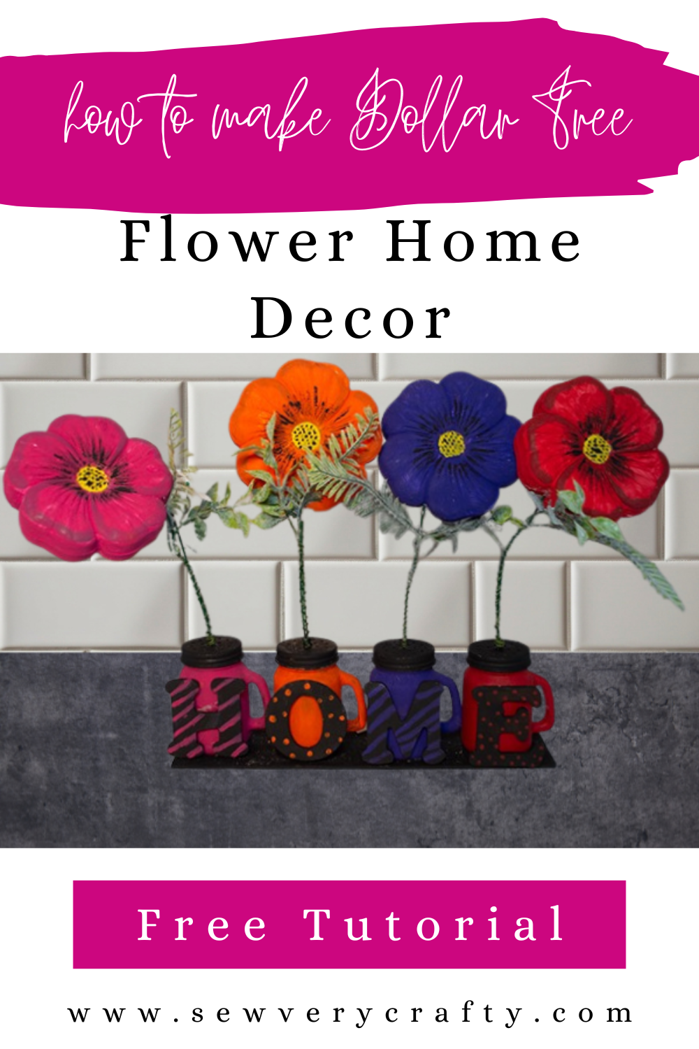 How to Make Dollar Tree Flower Home Decor - Sew Very Crafty